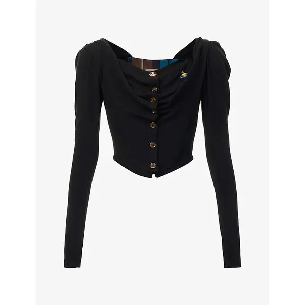 VIVIENNE WESTWOOD Bea Corset Cotton-and-cashmere Cardigan - Black