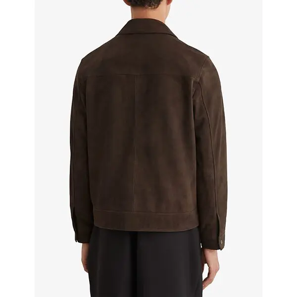 REISS Suede Zip-up Jacket