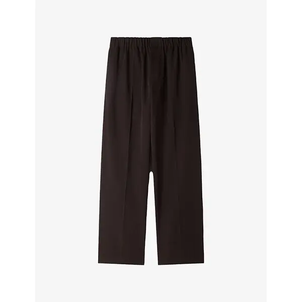Sandro Wide-leg Elasticated-waist Cotton Trousers