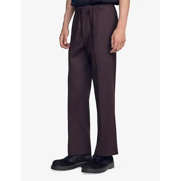 Sandro Wide-leg Elasticated-waist Cotton Trousers