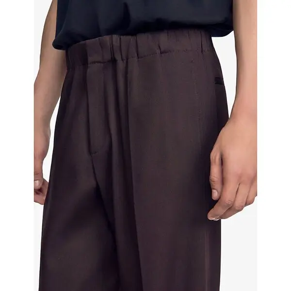Sandro Wide-leg Elasticated-waist Cotton Trousers