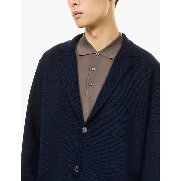 Corneliani Single-breasted Virgin-wool Knitted Jacket