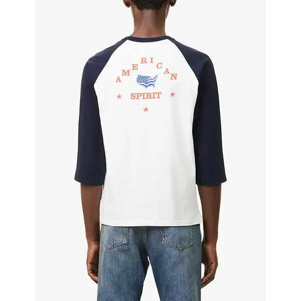 AUSTIN POST Raglan Baseball Spirit Cotton T-shirt