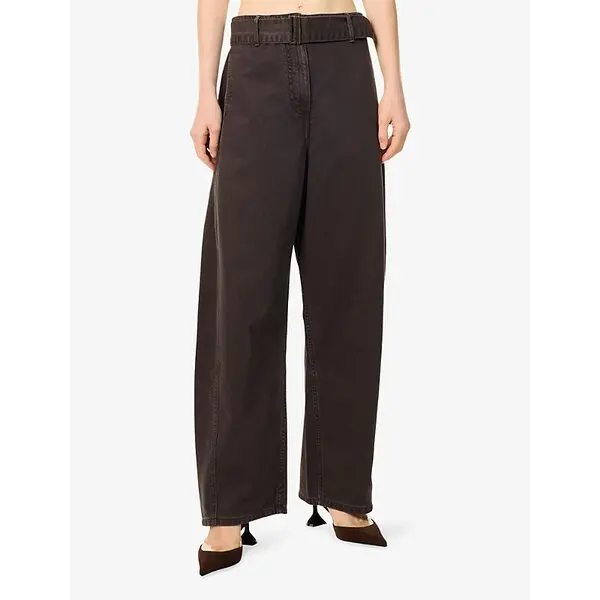 Magda Butrym Belted Barrel-leg Denim Jeans
