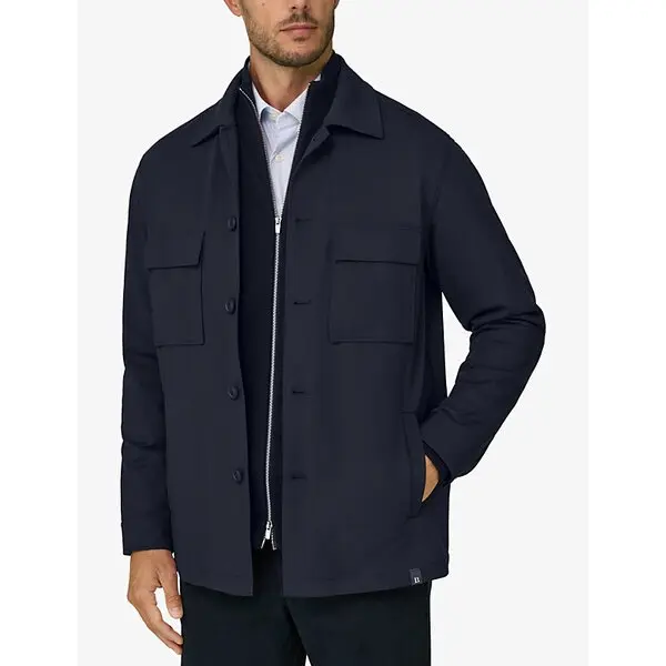 Boggi Milano Collared Zip-up Stretch-cotton Jacket
