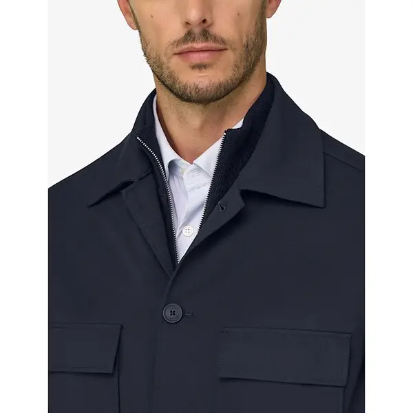 Boggi Milano Collared Zip-up Stretch-cotton Jacket