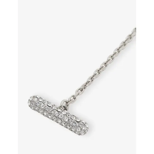 Marni Rhinestone Daisy Long Brass Necklace