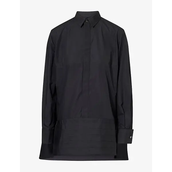 Sacai Pleated Asymmetric Woven Mini Dress