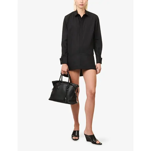 Sacai Pleated Asymmetric Woven Mini Dress