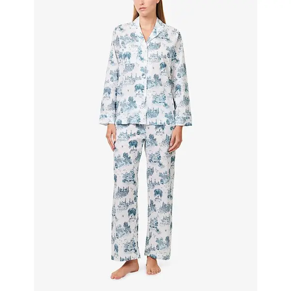 Derek Rose London Toile Printed Cotton Pyjama Set