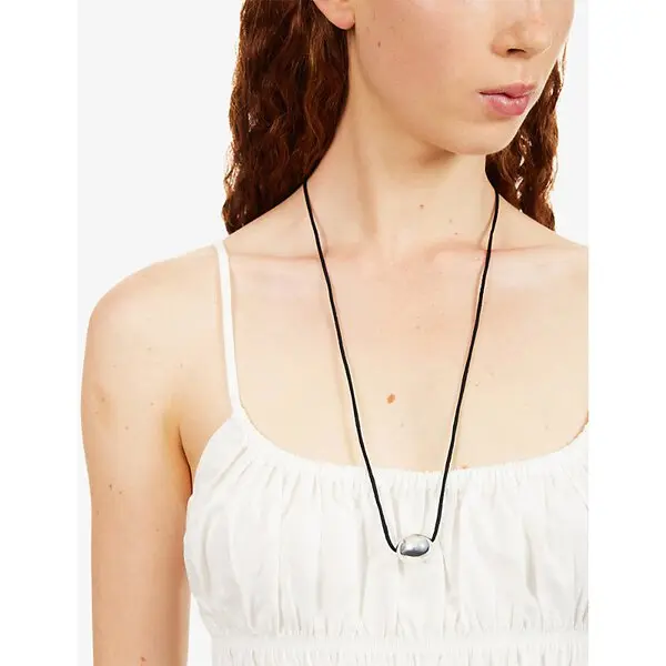 ANNIKA INEZ Ellipse Pendant Necklace - Silv