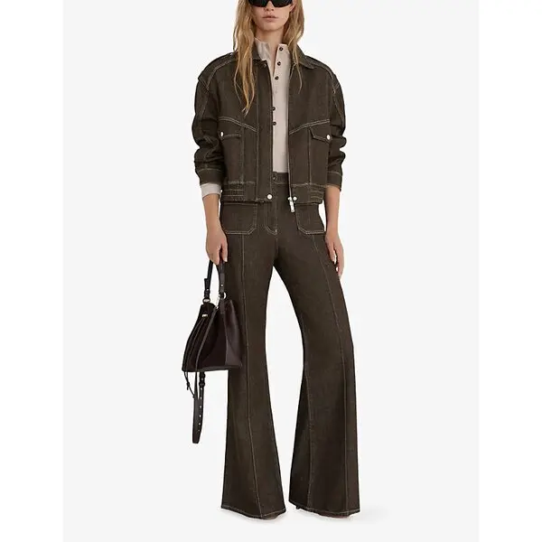 REISS Sakura Flared Denim Jeans