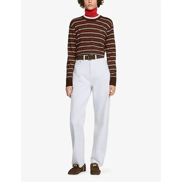 Sandro Striped Round-neck Wool Jumper