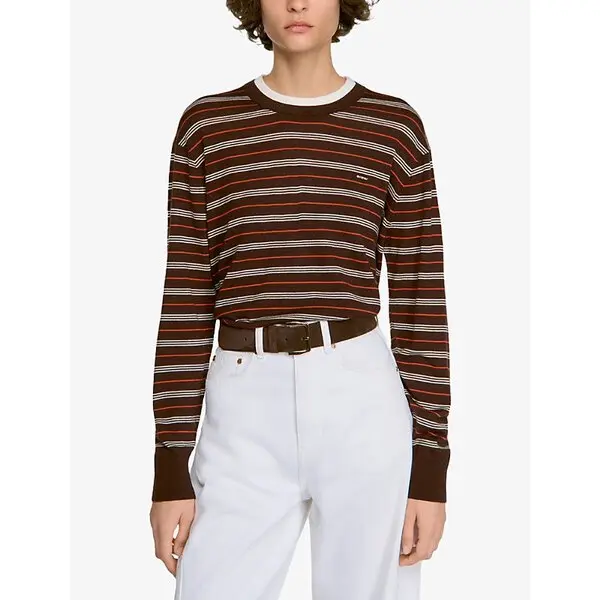 Sandro Striped Round-neck Wool Jumper
