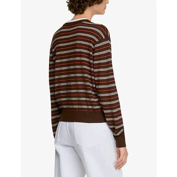 Sandro Striped Round-neck Wool Jumper