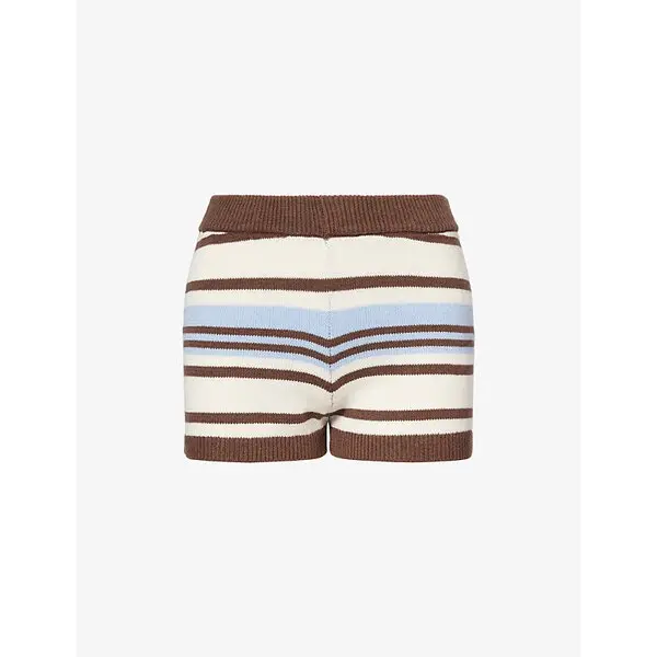 4TH & RECKLESS Amara Striped Cotton-blend Shorts