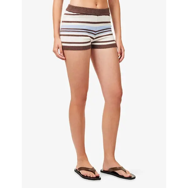 4TH & RECKLESS Amara Striped Cotton-blend Shorts
