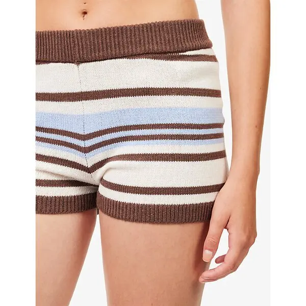 4TH & RECKLESS Amara Striped Cotton-blend Shorts