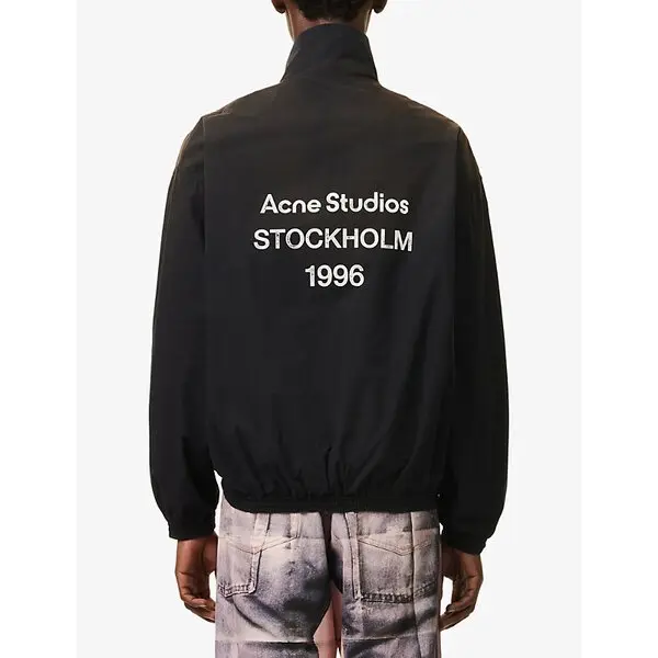 Acne Studios Logo Print Zip Pocket Cotton Jacket
