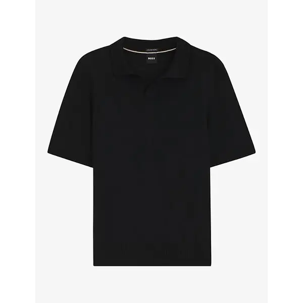 BOSS Short-sleeved Knitted Wool Polo Shirt