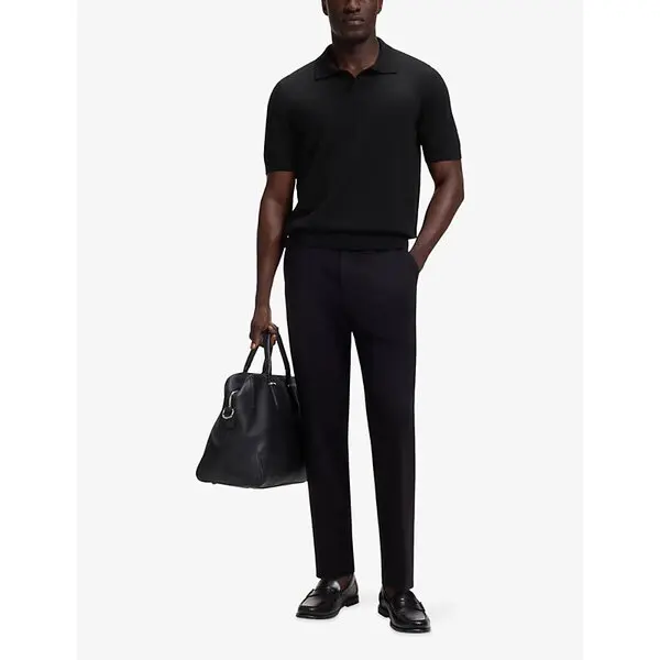 BOSS Short-sleeved Knitted Wool Polo Shirt