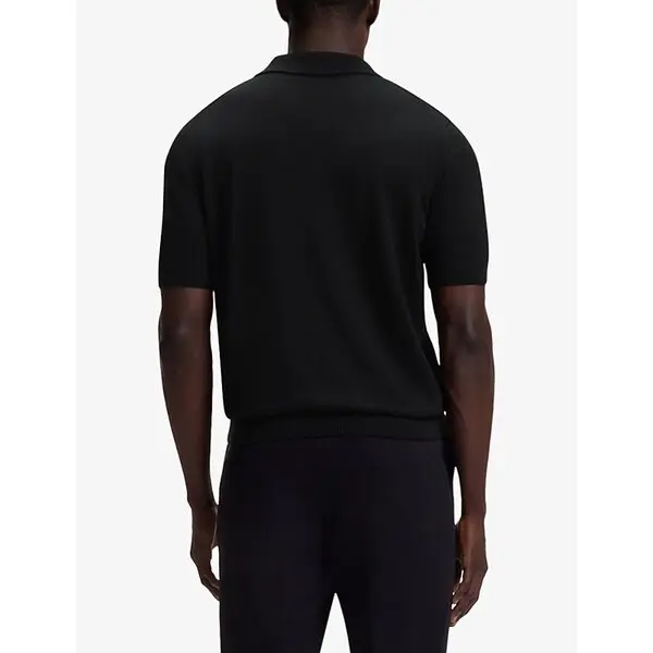 BOSS Short-sleeved Knitted Wool Polo Shirt