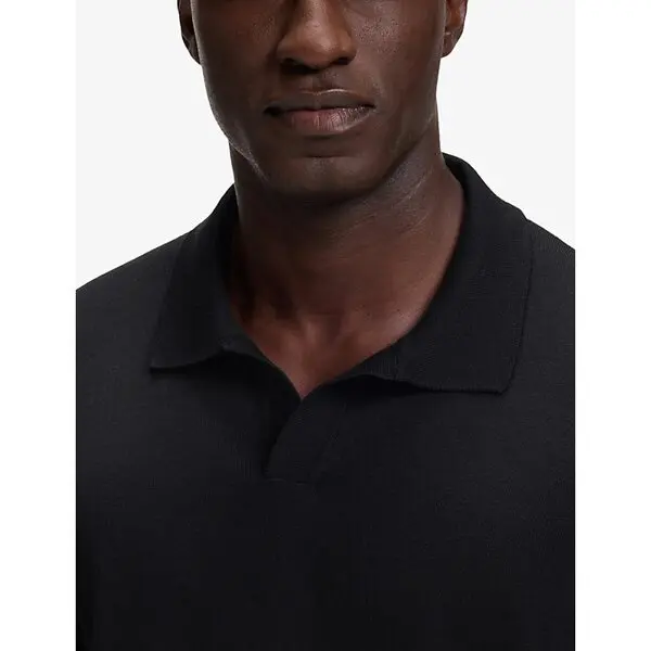 BOSS Short-sleeved Knitted Wool Polo Shirt