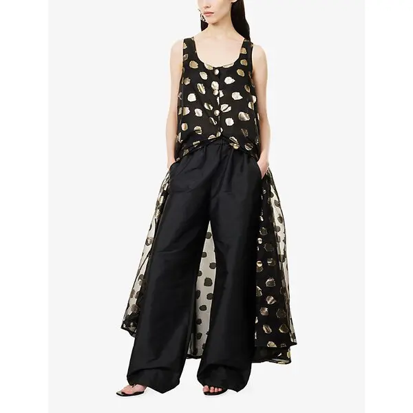 REEM ALKANHAL Straight-leg Taffeta Trousers