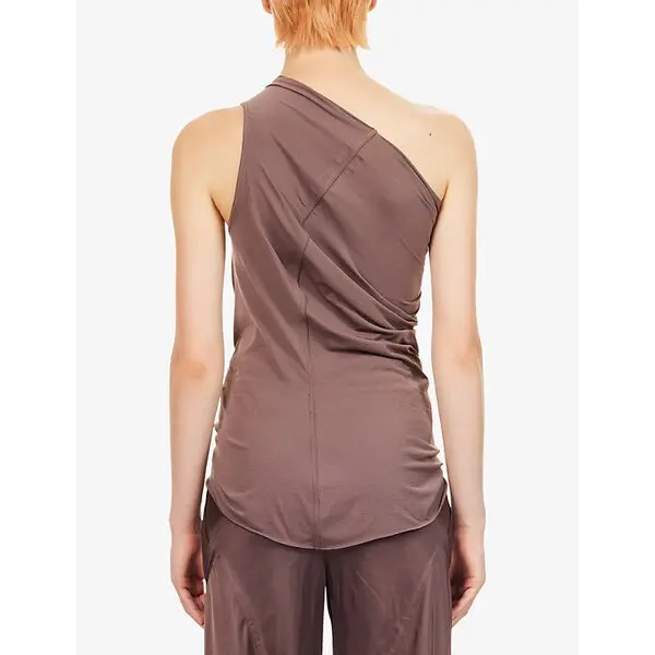 Rick Owens Athena Asymmetric Stretch-jersey Tank Top - Grape