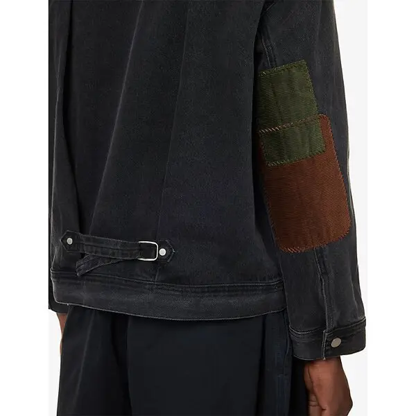 FOUND Patchwork Corduroy Collar Denim Jacket