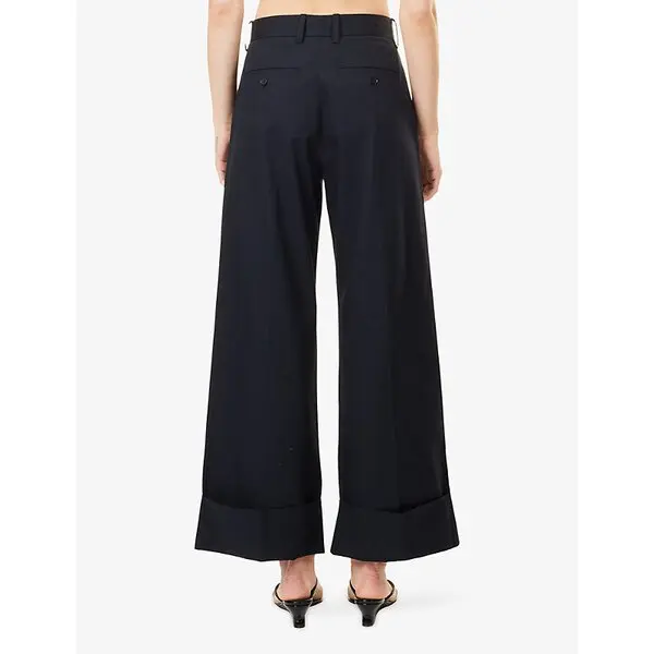 FRAME Palazzo Wide-leg Cotton Trousers