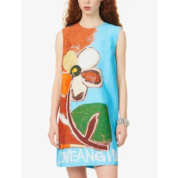 ALEMAIS Lenny Linen-blend Mini Dress