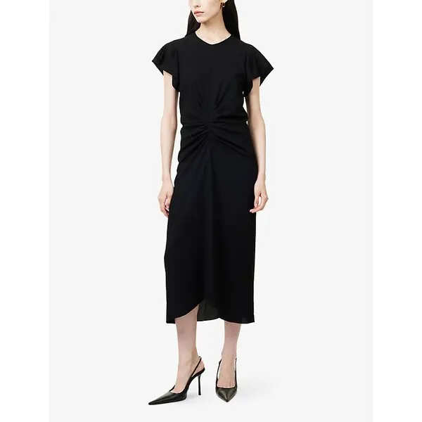 Isabel Marant Étoile Terena Ruched Woven Midi Dress