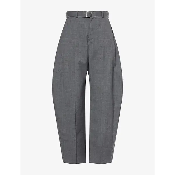 Sacai Curved-leg High-rise Wool Suit Trousers
