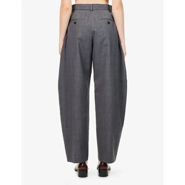 Sacai Curved-leg High-rise Wool Suit Trousers