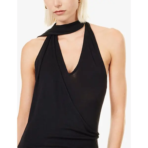 BELLE ANNA Halterneck Wool-blend Top