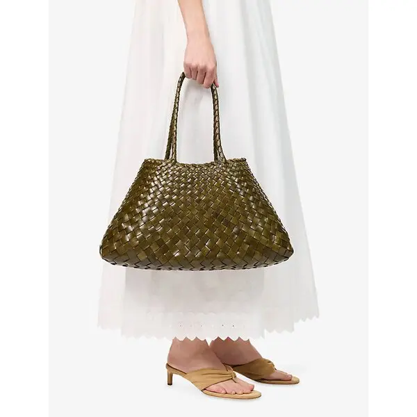 Dragon Diffusion Santa Croce Leather Top-handle Basket Bag