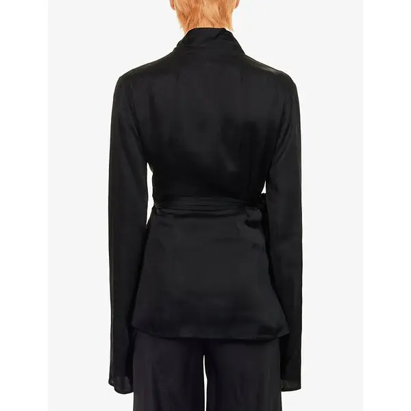 Rick Owens Laura Wrap-around Satin Top