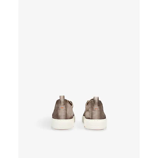 Santoni Victory Unlined Suede Trainers - Beige
