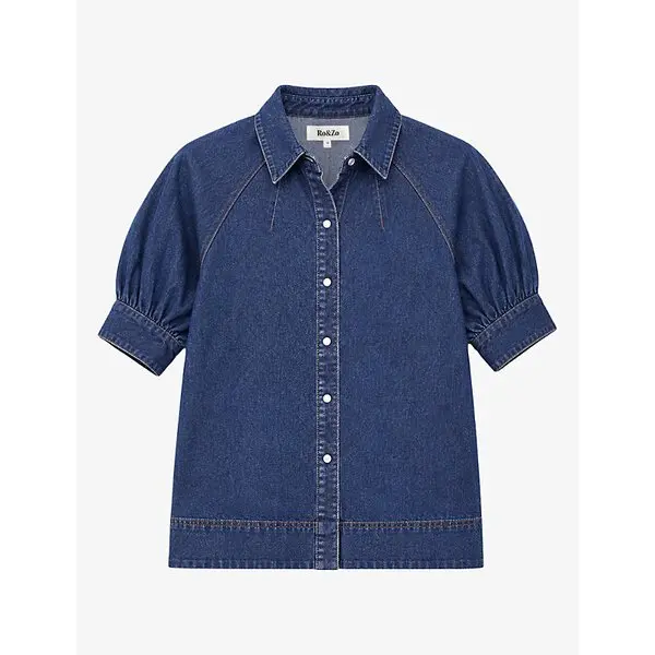 RO&ZO Puffed Sleeve Denim Shirt