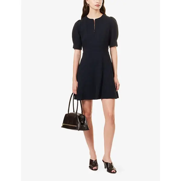 ME+EM Puff Sleeve Fit And Flare Mini Dress