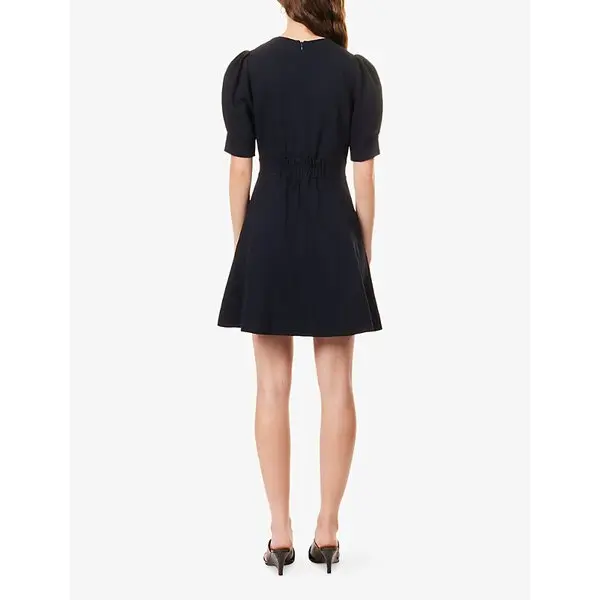ME+EM Puff Sleeve Fit And Flare Mini Dress