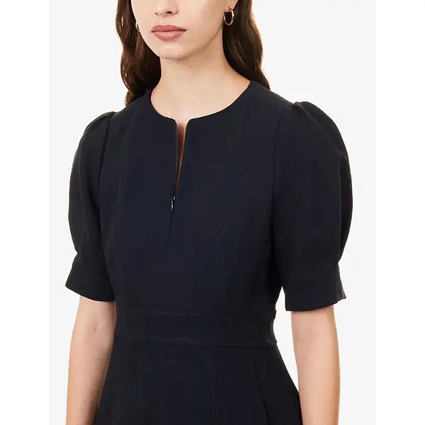 ME+EM Puff Sleeve Fit And Flare Mini Dress