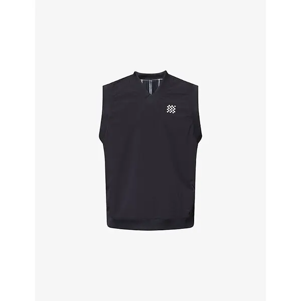MANORS Reversible Stretch-woven V-neck Vest - Black