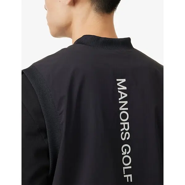 MANORS Reversible Stretch-woven V-neck Vest - Black