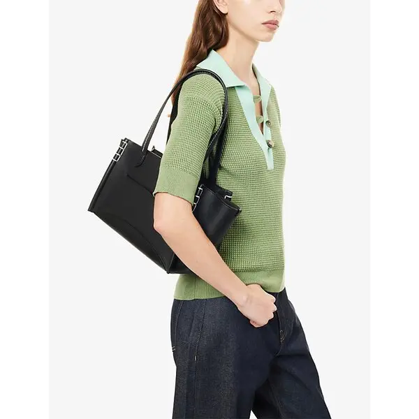 JW Anderson Elongated Loafer Cabas Leather Tote Bag - Black