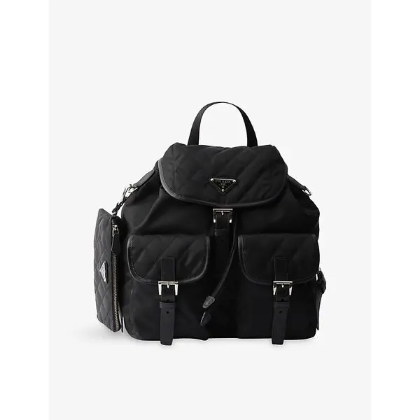 Prada Medium Quilted Re-nylon Backpack - Black
