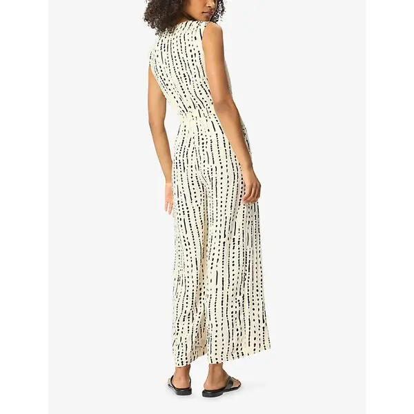 Whistles Patterned Wide-leg Woven Jumpsuit