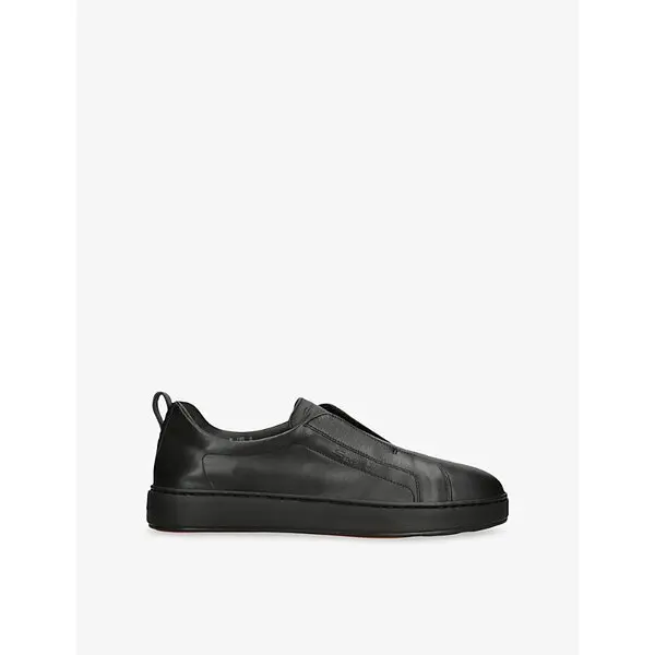 Santoni Victory Unlined Leather Trainers