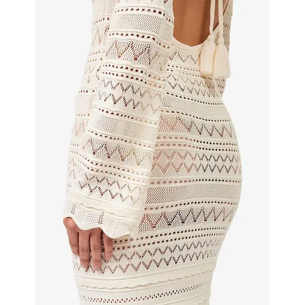 Devon Windsor Uma Knitted Maxi Dress With Fringe Hem